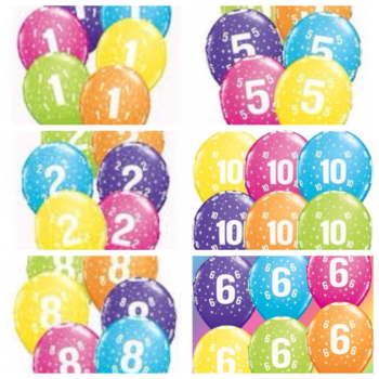 birthday age printed balloons